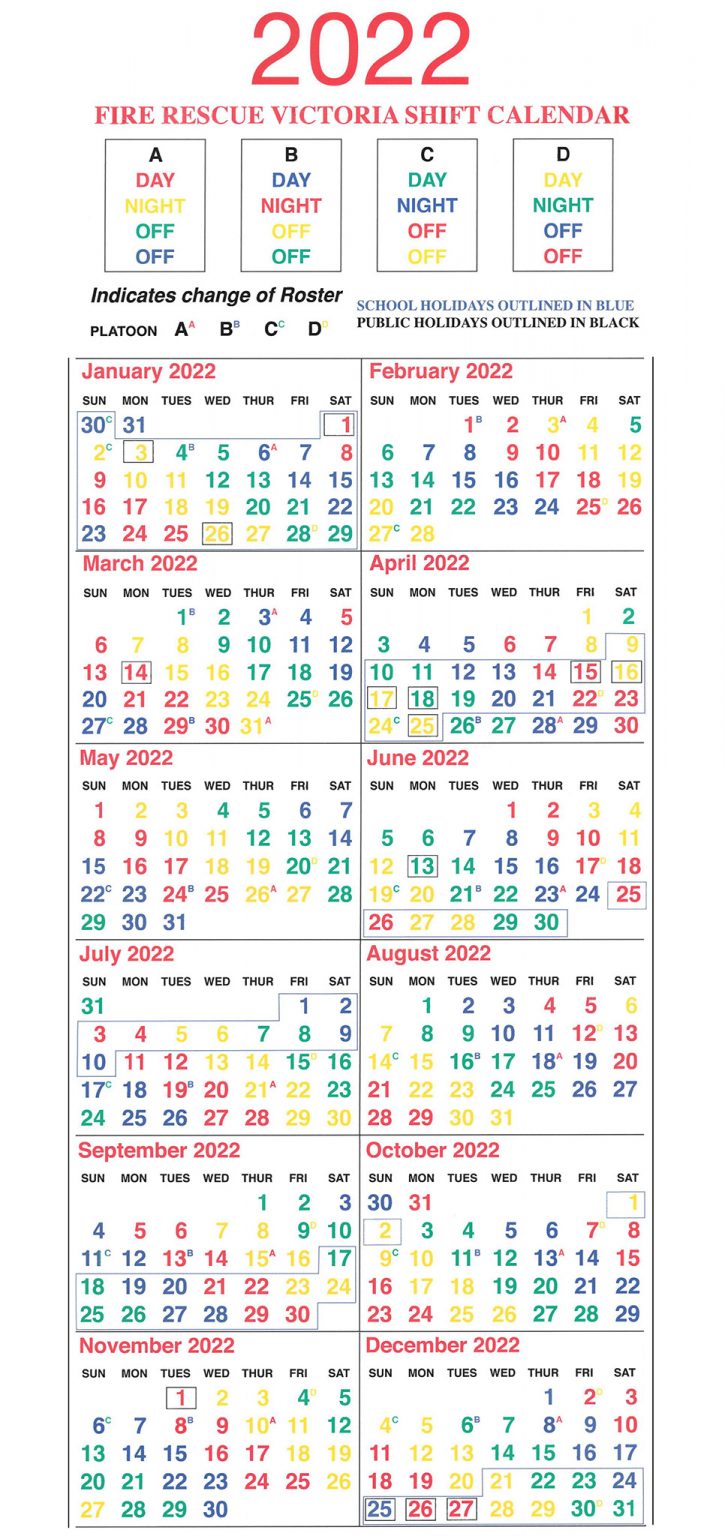 Shift Calendars – UFU Victoria